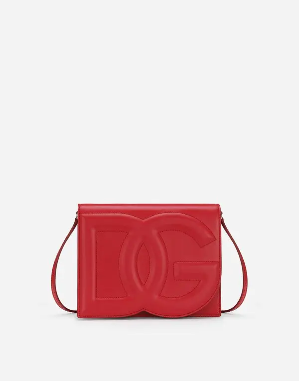 Dolce & Gabbana Calfskin Dg Logo Crossbody Bag - Red
