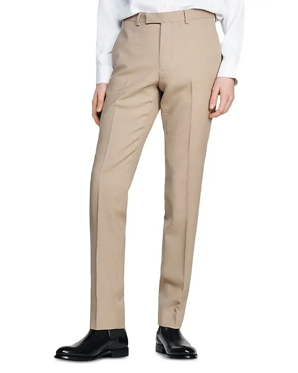 Sandro Berkeley Straight Leg Trousers - Beige
