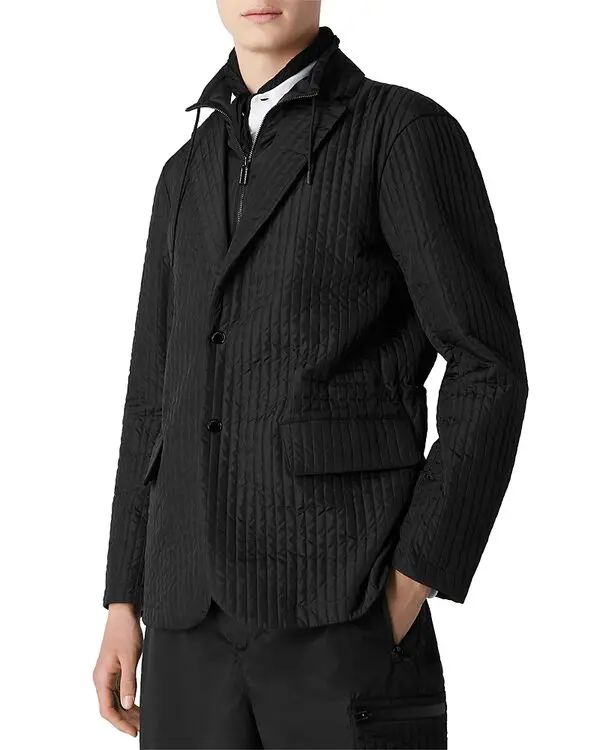 Emporio Armani Channel Quilted Regular Fit Blazer With Bib