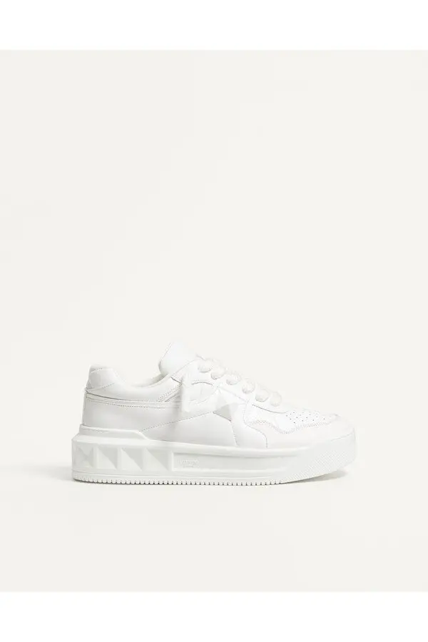 Valentino Garavani One Stud Xl Nappa Leather Low-top Sneakers - White