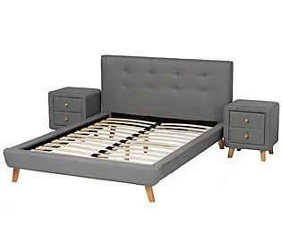 BAXTON STUDIO Jonesy Fabric Queen Bedroom Set