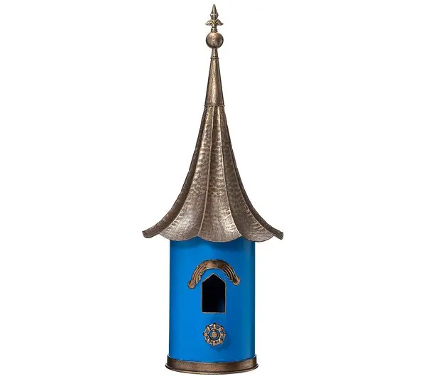 GLITZHOME 32' Turret Style Metal Pagoda Birdhou E