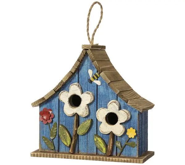 GLITZHOME 10' 3d Flower Patch Distressed Wood B Rdhouse
