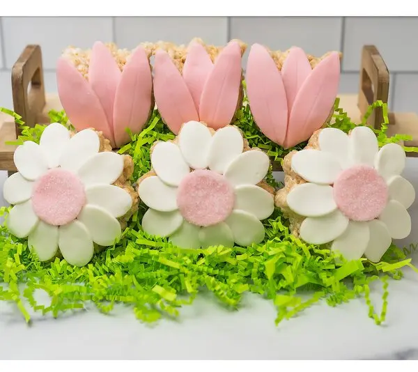 CREATIVE CRISPIES CO. Creative Crispies Spring 6 Piece Pink Flower As Sortment