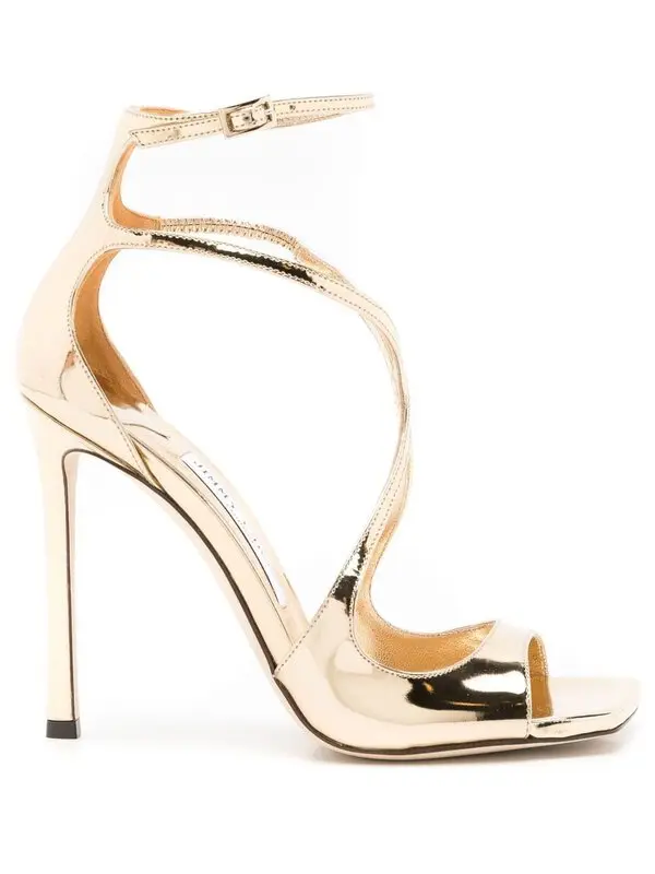 JIMMY CHOO Azia 110mm Metallic Sandals - Gold