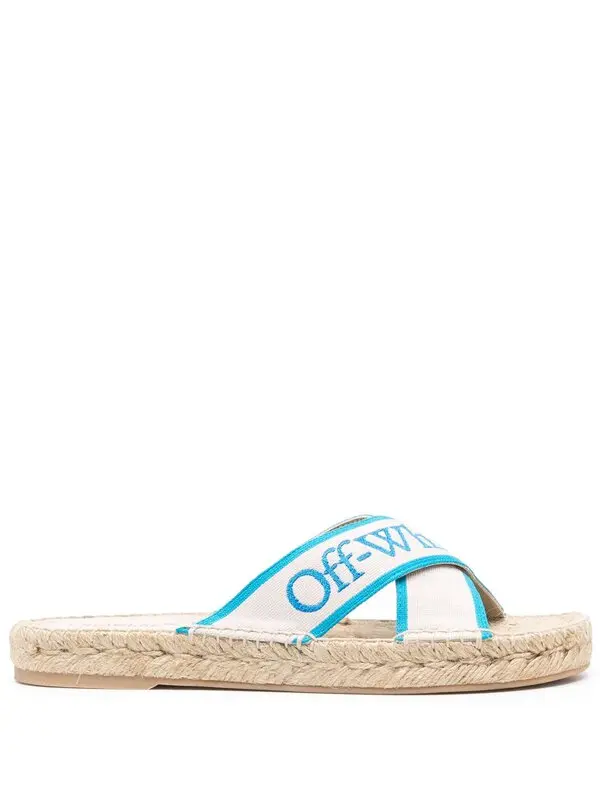 Off-White Bookish Criss-cross Espadrille - Neutrals