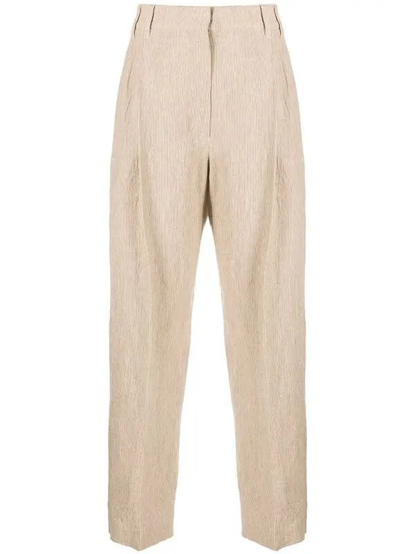 Brunello Cucinelli Cropped Linen Trousers
