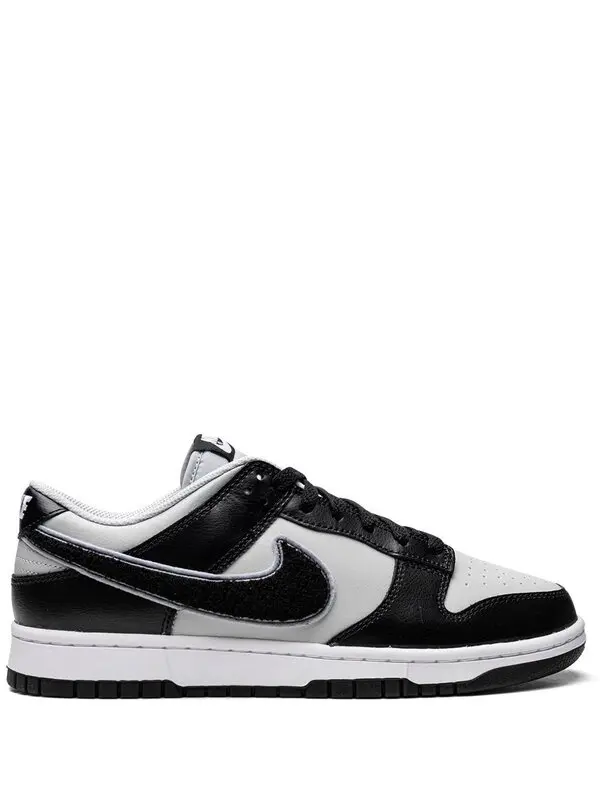 Nike Dunk Low Chenille Swoosh Sneakers - Black