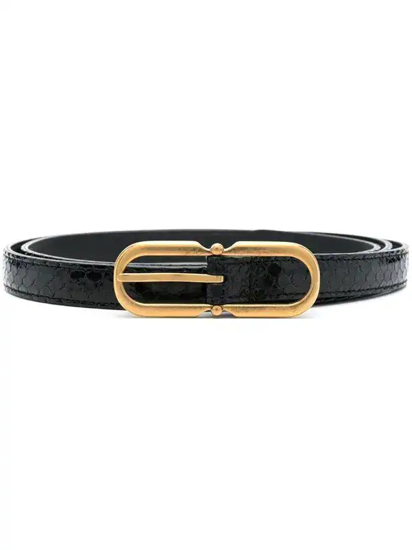 Saint Laurent Horseshoe-Buckle Leather Belt In Black - 65% Off 