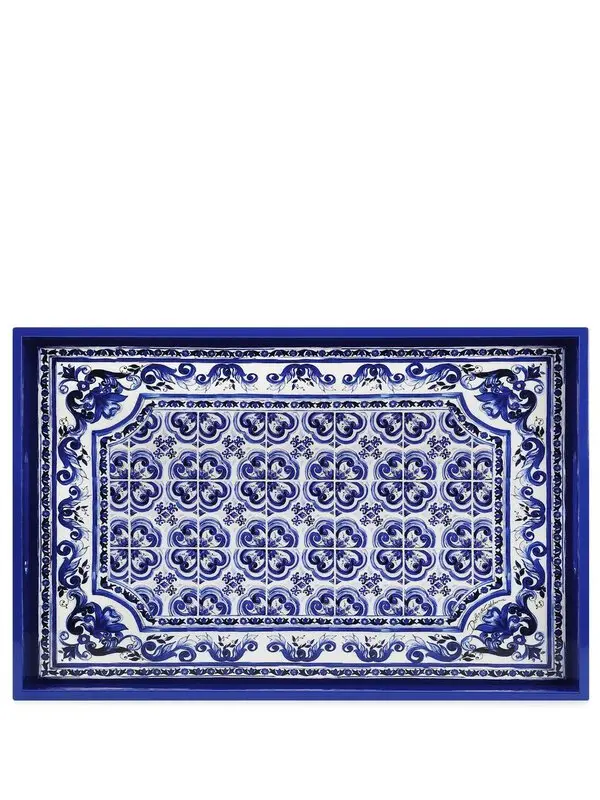 Dolce & Gabbana Blu Mediterraneo Wood Tray - Blue