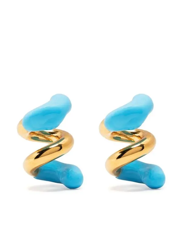 Sunnei Curly Hoop Earrings - Gold