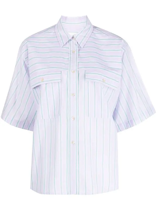 MARANT ETOILE Nulenci Striped Shirt - Green