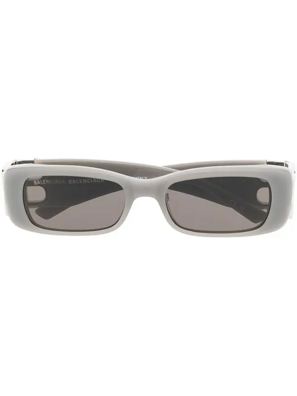 Balenciaga Logo-plaque Rectangle-frame Sunglasses