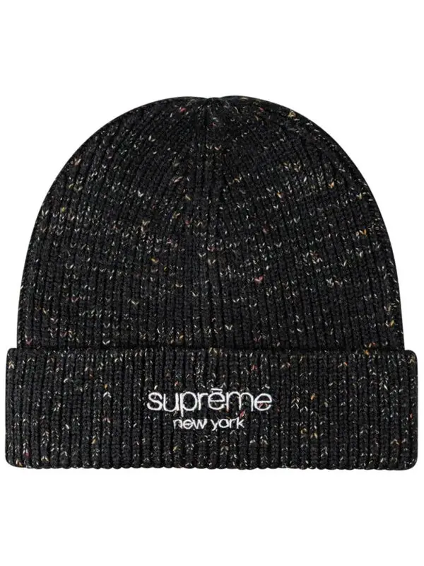 Supreme Rainbow Speckle Beanie - Black