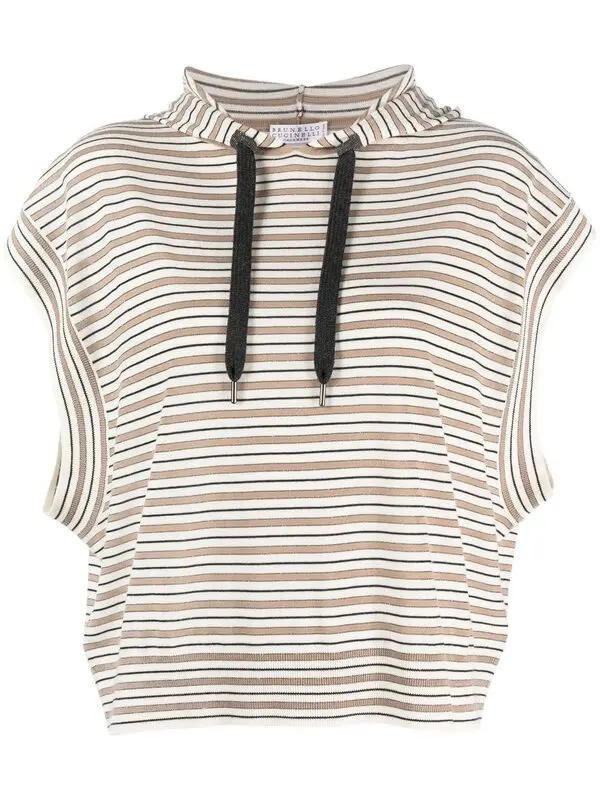 Brunello Cucinelli Striped Virgin Wool Top
