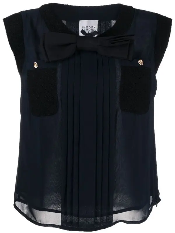 EDWARD ACHOUR PARIS Bow-detail Top - Blue