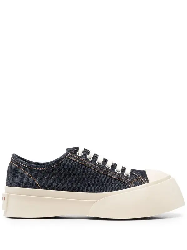 Marni Pablo Denim Lace-up Sneakers - Blue