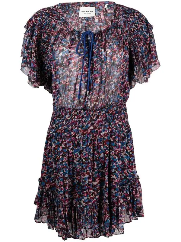 MARANT ETOILE Florise Floral-print Mini Dress - Blue