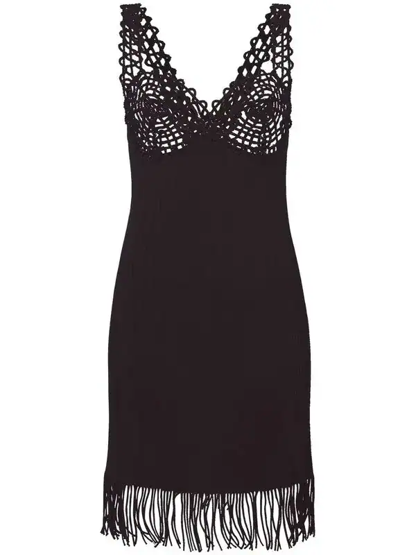 Proenza Schouler Embroidered Ribbed-Knit Dress - Black - 36% Off |  Editorialist