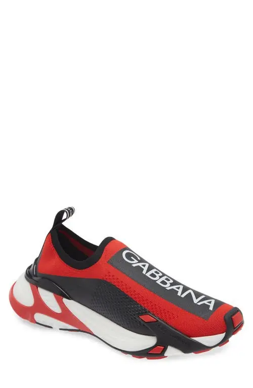 Dolce & Gabbana Sorrento Logo Slip-on Sneakers - Red/black/white