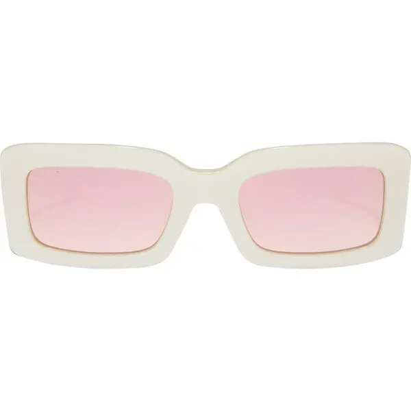 DIFF Indy 51mm Gradient Rectangular Sunglasses - Opaline/taupe Mirror