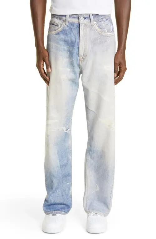 Our Legacy Third Cut Trompe L'oeil Straight Leg Jeans - Digital Denim Print