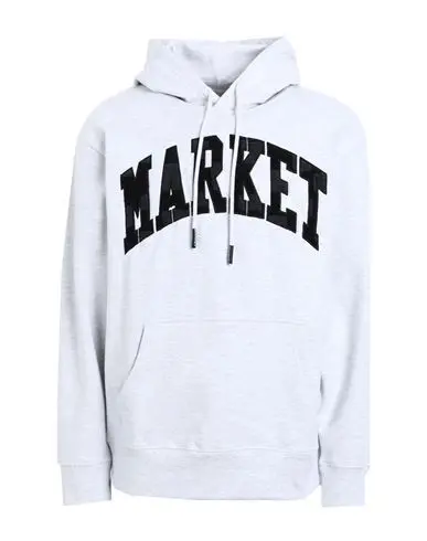 MARKET Chess Club Appliqué Fleece Hoodie - Grey