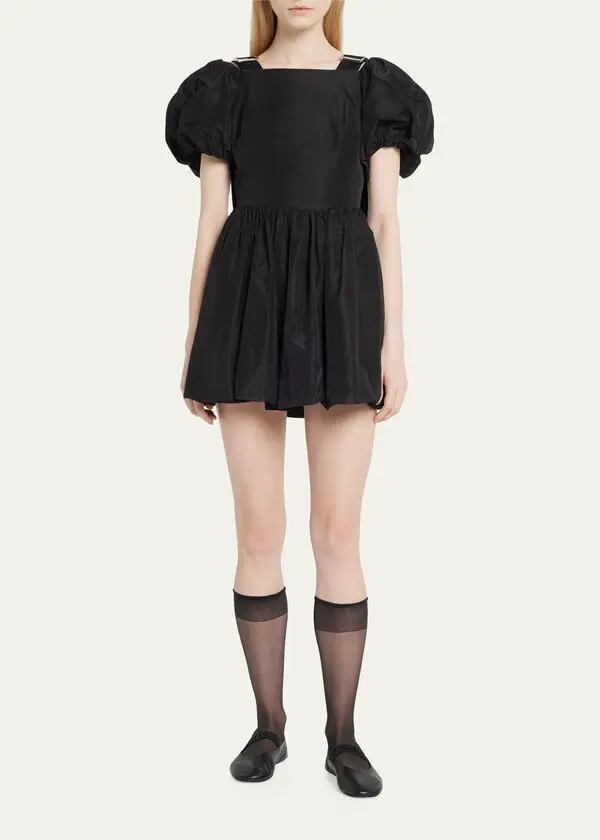 Buy Simone Rocha Puff-sleeve Mini Dress With Slider Straps - Black At ...