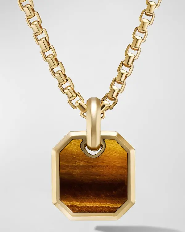 David Yurman 18k Gold Roman Gemstone Pendant - Bte