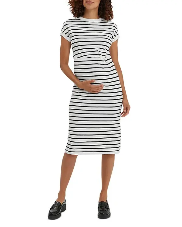 NOM MATERNITY Lydia Stripe Maternity Dress