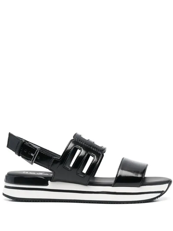 Hogan Logo-embossed Slingback Sandals