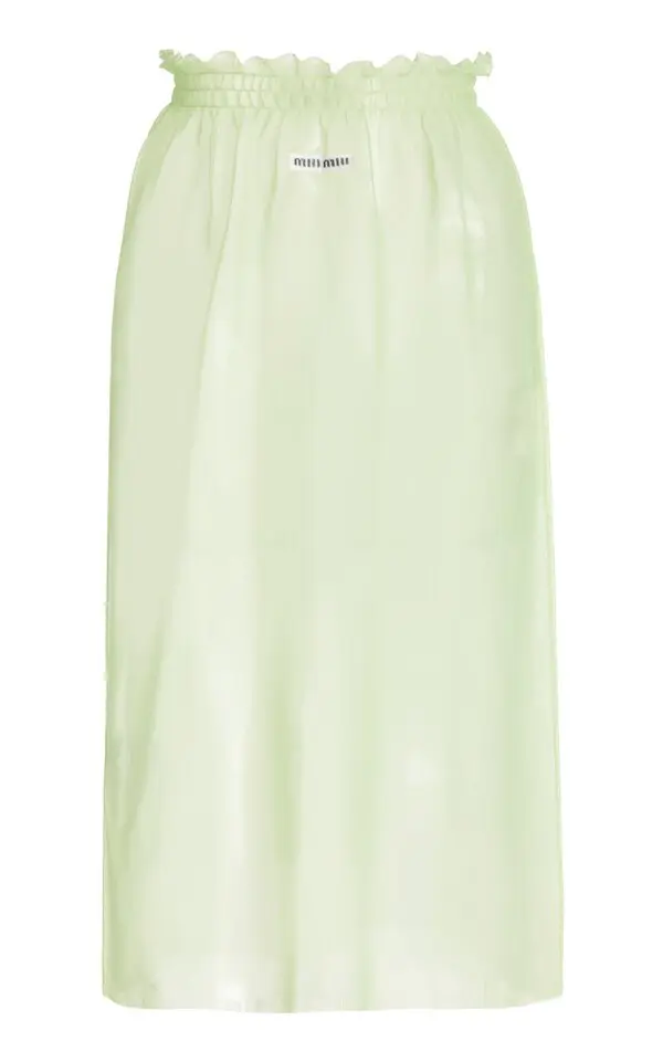 Miu Miu Magliera Nylon Skirt - Green