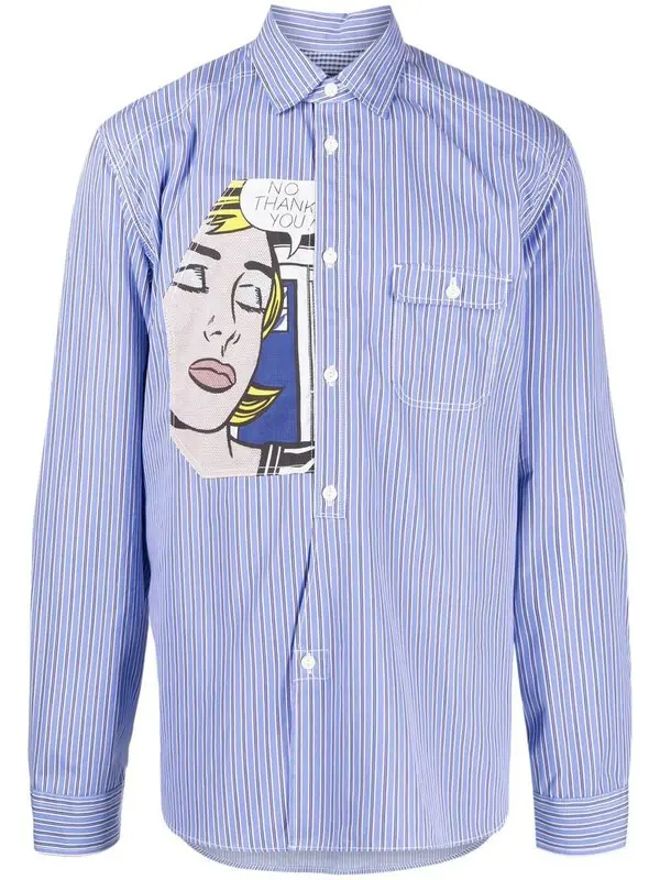Junya Watanabe Pop Art Patch Striped Shirt