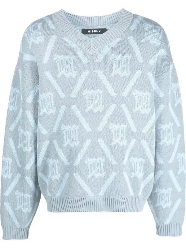 MISBHV Intarsia-knit V-neck Jumper
