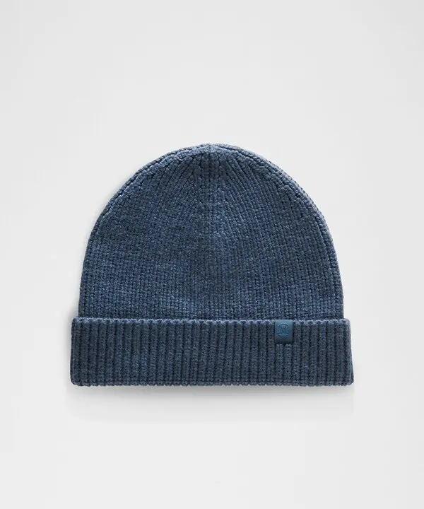 Lululemon Close-fit Wool-blend Ribbed Knit Beanie - Blue Twill