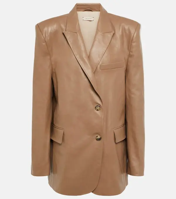 THE MANNEI Greenock Single-breasted Leather Blazer