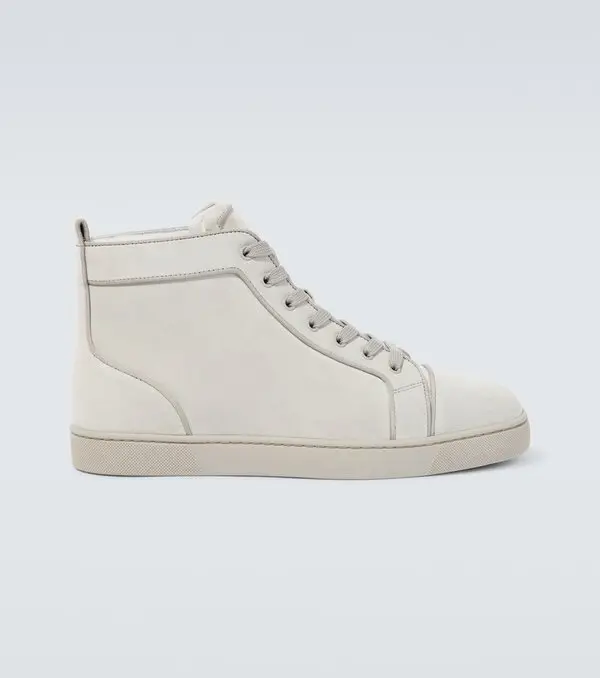 CHRISTIAN LOUBOUTIN Louis Suede High-top Sneakers - Grey