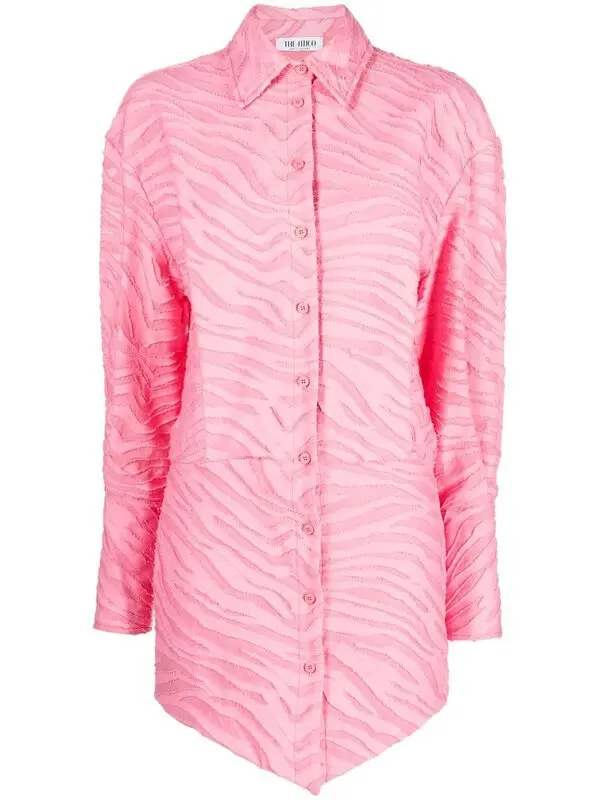 Attico Silvye Zebra-patterned Shirt Dress