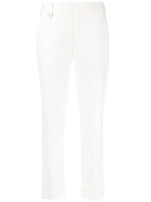 Lorena Antoniazzi Logo-charm Cropped Trousers - White