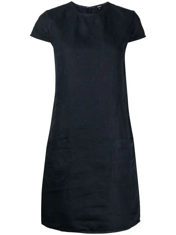 Aspesi Linen-Blend Shortsleeved Shirt Dress In Blue - 50% Off | Editorialist