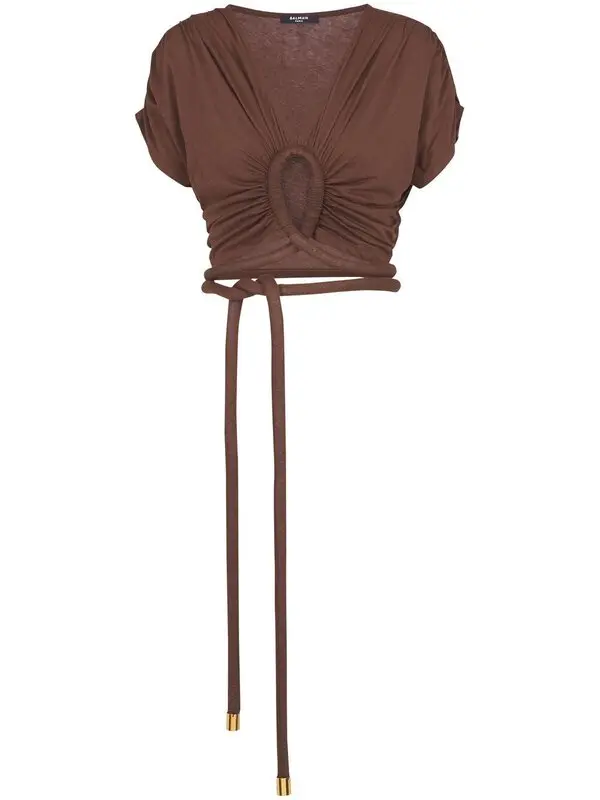 Balmain Knotted Cropped Top