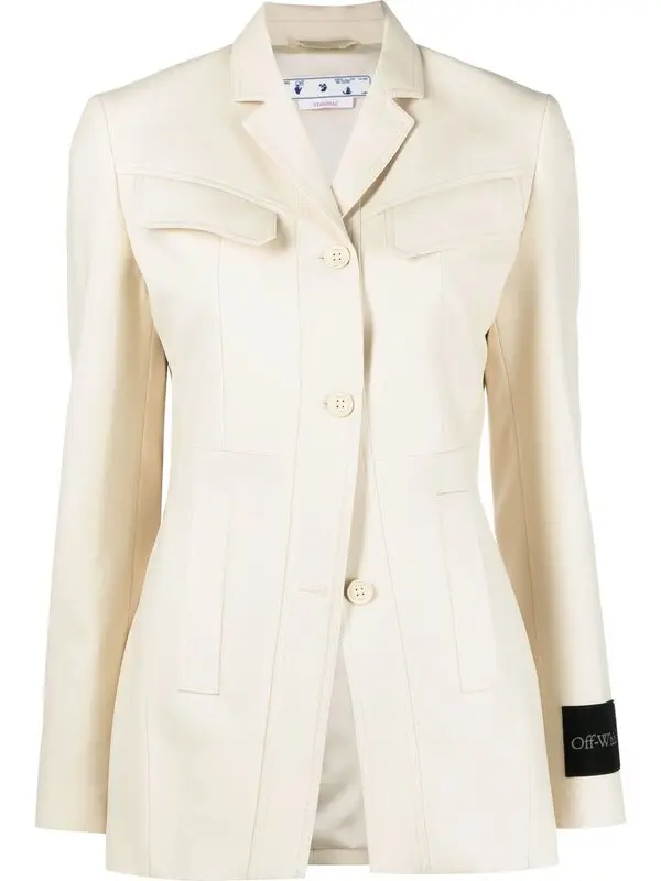 Off-White Single-breasted Virgin Wool Blazer - Neutrals