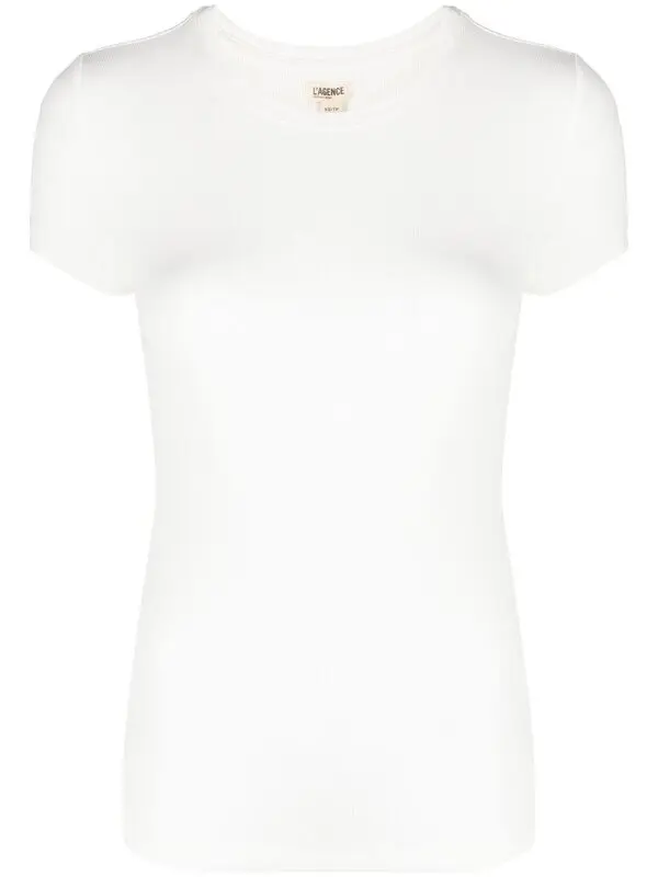 L'Agence Round-neck Short-sleeved Top - White