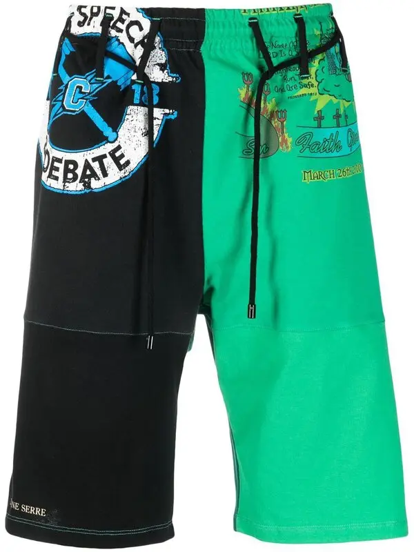 MARINE SERRE Graphic-print Track Shorts