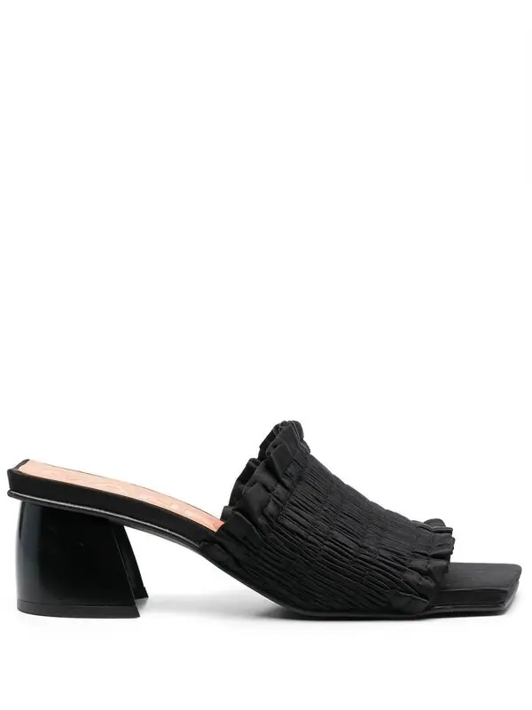 GANNI 65mm Smock Sandals - Black