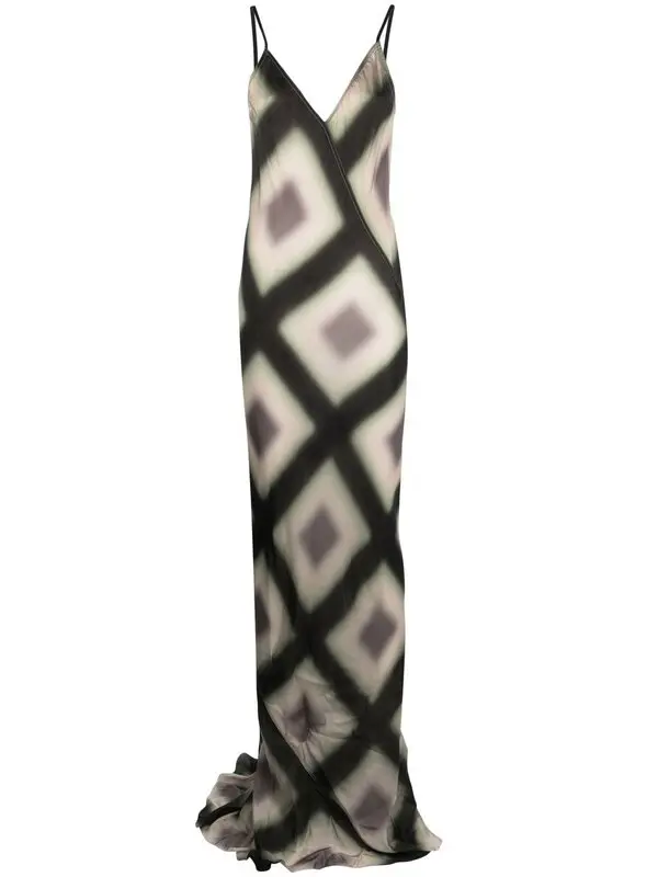 Rick Owens Geometric-print Slip Dress