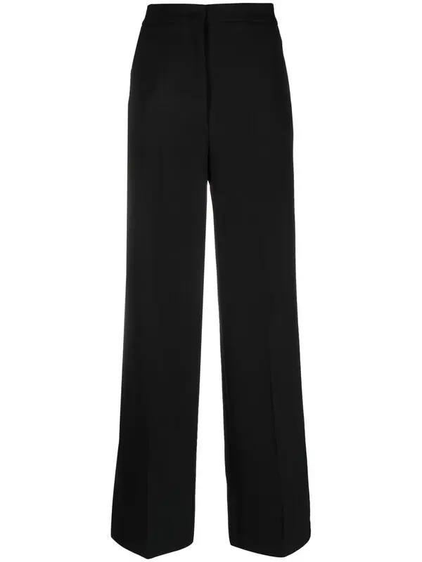 BLANCA VITA Overlapping-panel Palazzo Pants - Black