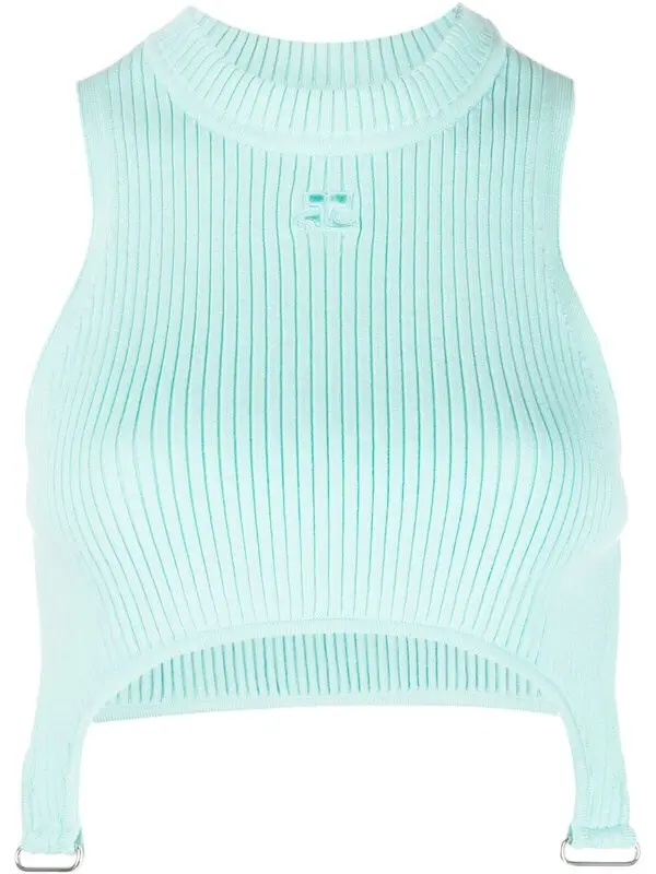 COURREGES Logo-patch Sleeveless Top