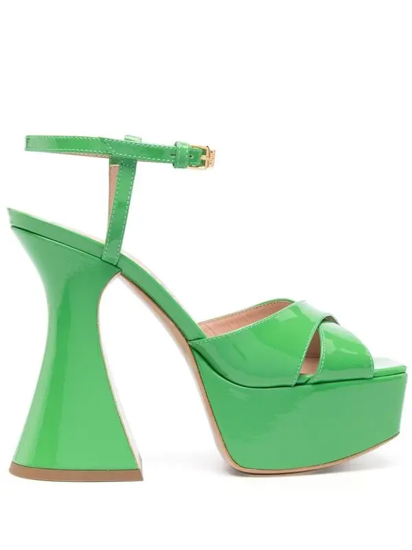 Moschino Patent Leather Platform Sandals - Green