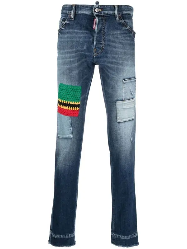 Dsquared2 Patchwork Slim-fit Jeans